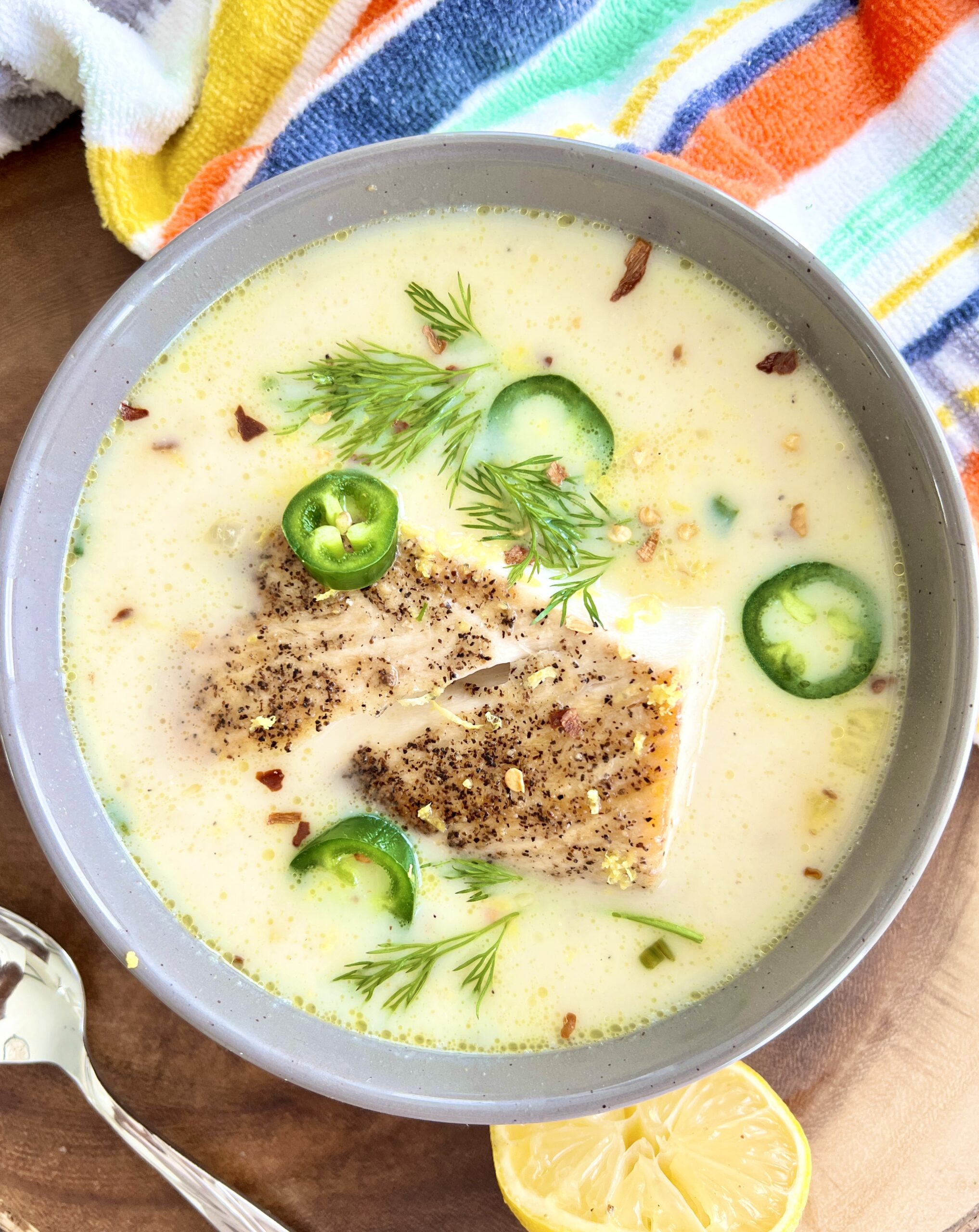 Healthy Seafood Chowder with Mahi Mahi and Ginger
